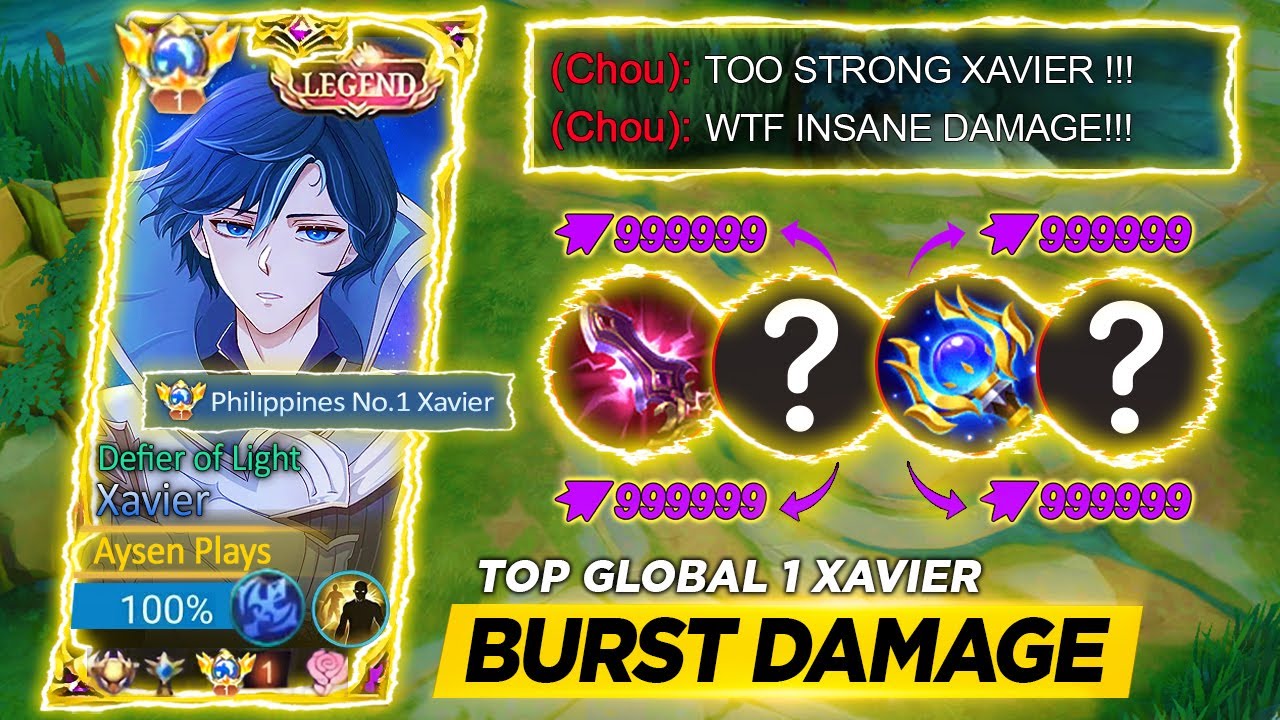 TOP 1 GLOBAL XAVIER NEW BEST 1 HIT BUILD 2024 (RECOMMENDED BUILD) 😱 | XAVIER TIPS & GUIDE | MLBB ...