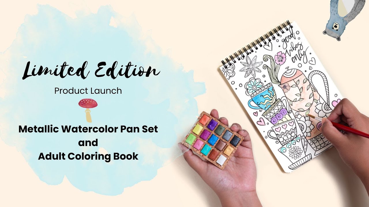 Adult Coloring Book & Metallic Watercolor Pans - Limited Edition ...