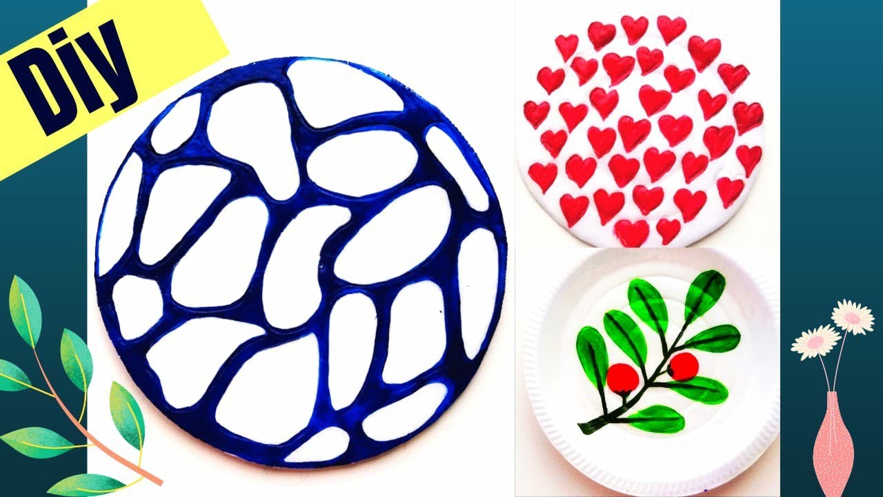 paper plate painting ||easy diy for beginners||craft from disposal ...