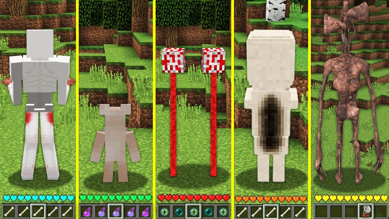 Minecraft HOW to play SCP SHY GUY SCULPTURE EYEBALL PLAGUE DOCTOR SIREN ...