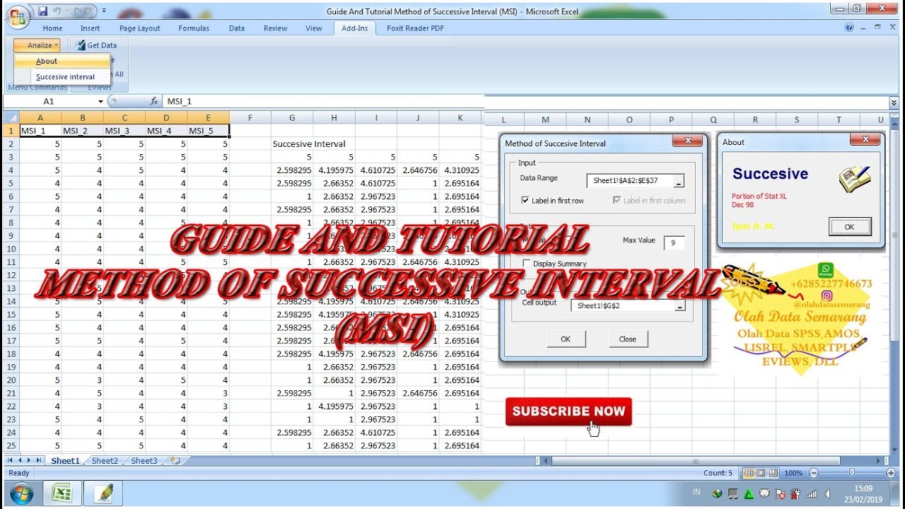 Guide And Tutorial Method of Successive Interval (MSI) - YouTube