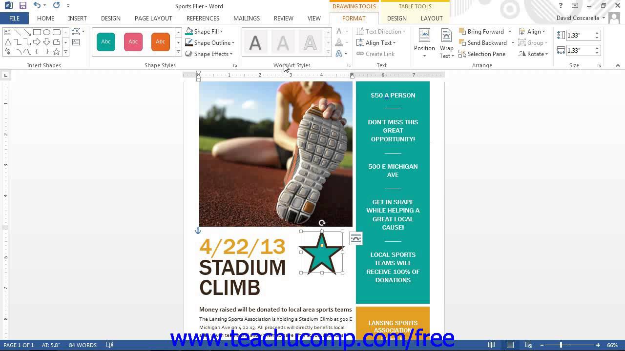 Word 2013 Tutorial Formatting Shapes-2013-2010 Only Microsoft Training ...