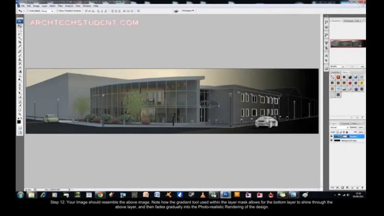 Revit and Photoshop - Render Presentation Technique - YouTube