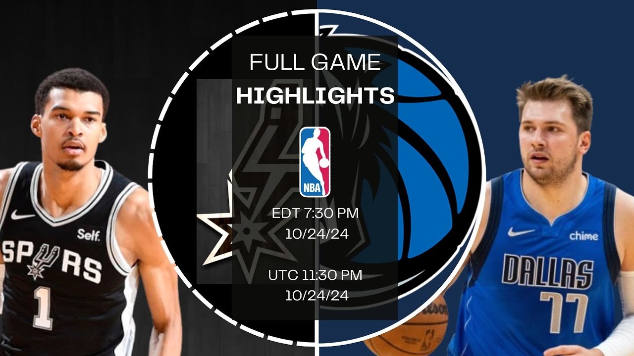 Spurs at Mavericks | NBA Full Game Highlights | October 24, 2024 - YouTube