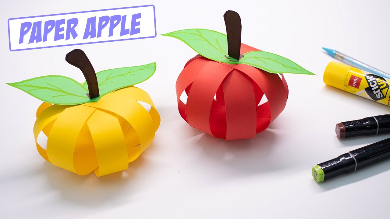 Easy Craft paper Apple || How to make Paper Apple - YouTube
