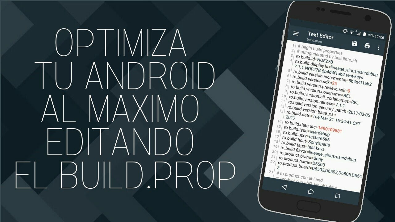 Optimiza tu Android al Maximo Editando el Build.prop [ROOT] - YouTube