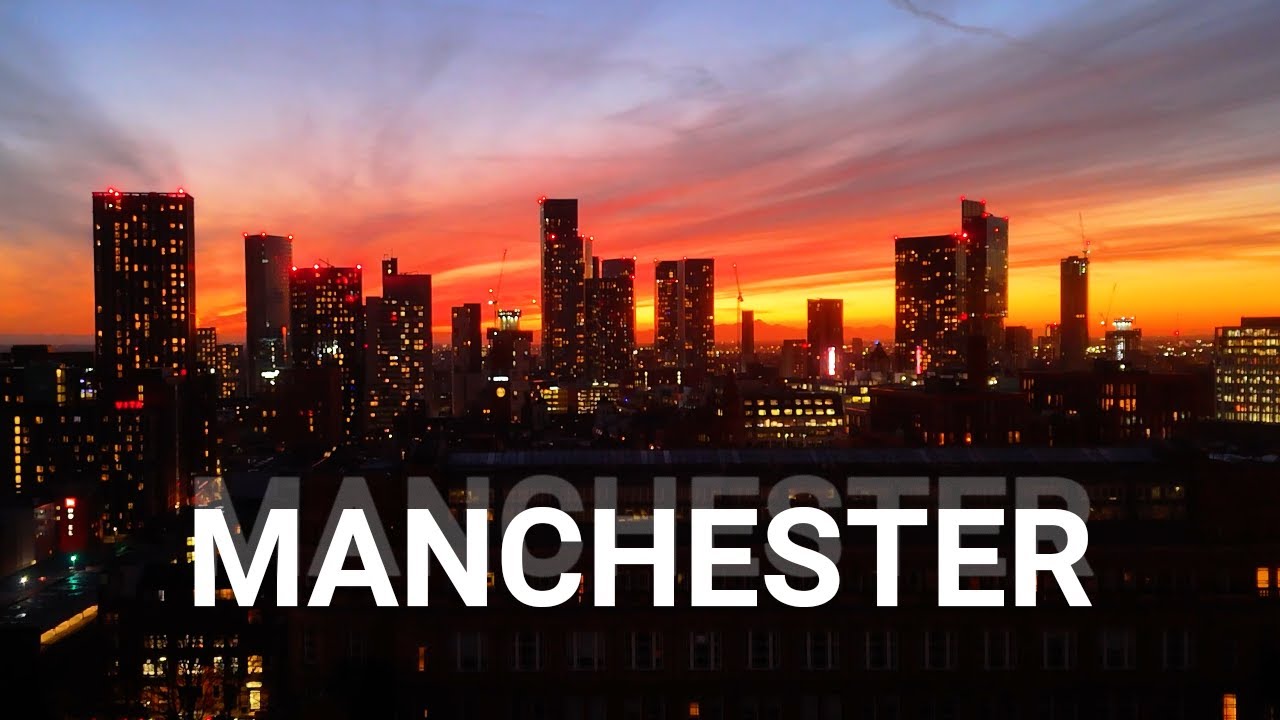 The most Amazing Sunset you have ever seen - Manchester Drone Footage ...