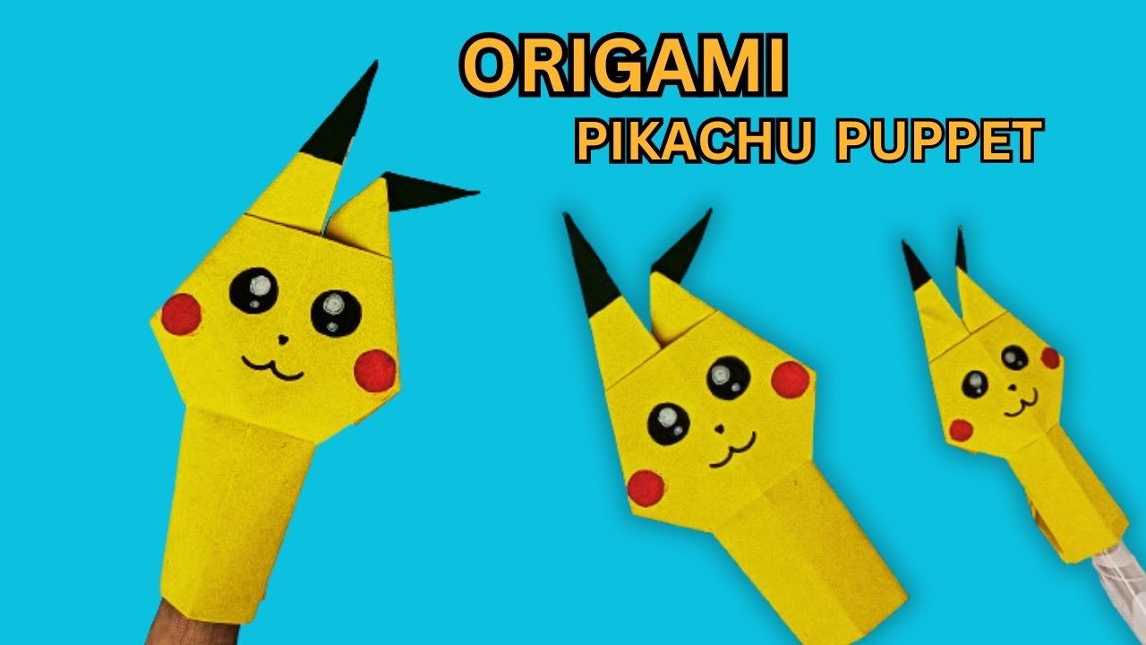 origami Pikachu puppet toy || How fold a Pokemon puppet toy step by ...