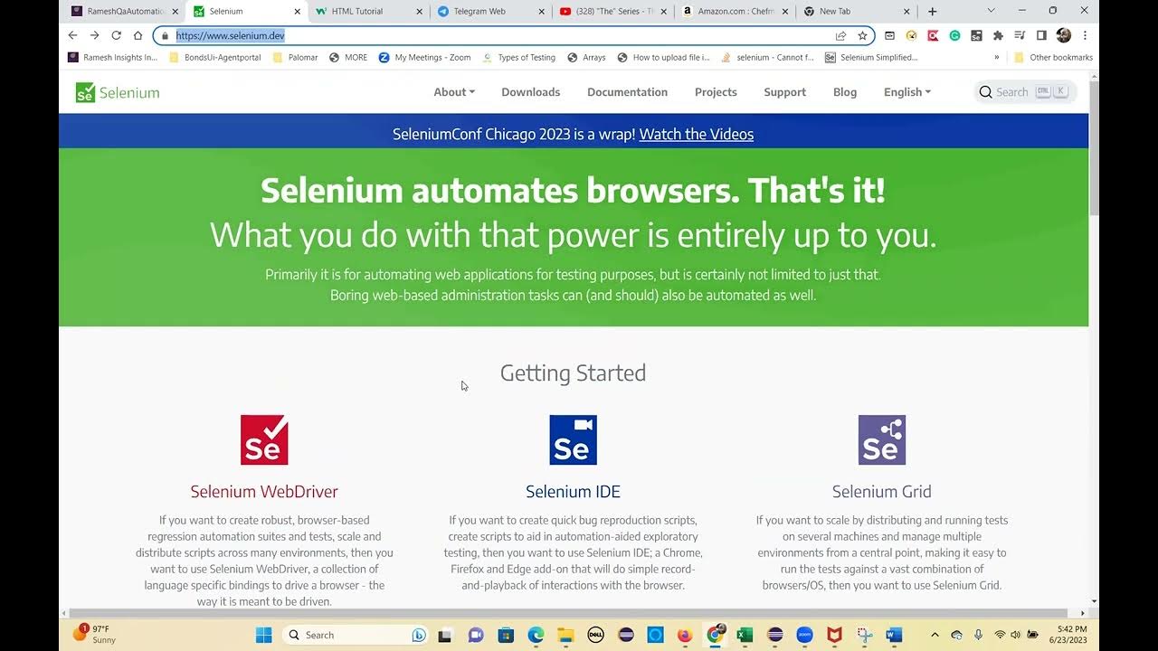 WebDriver Selenium COmponents Introduction June 23 2023 - YouTube