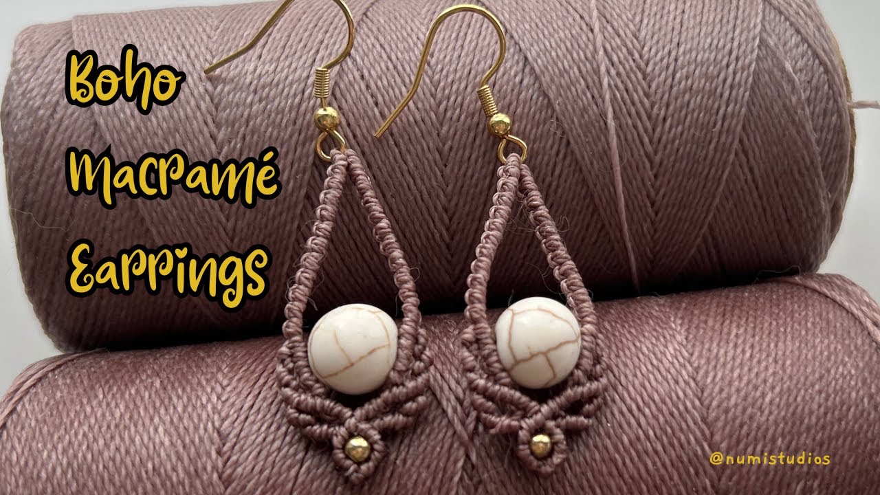 How to Make Boho Macrame Earrings | DIY Macrame Jewelry Tutorial - YouTube