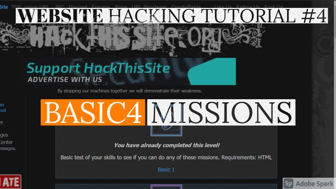 HACK THIS SITE BASIC 4 MISSIONS || HTS MISSIONS || Techno Ayan || - YouTube