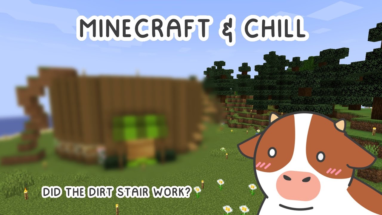 MINECRAFT 》 Checking out my "dirt stair" and explore the gwemshire ...