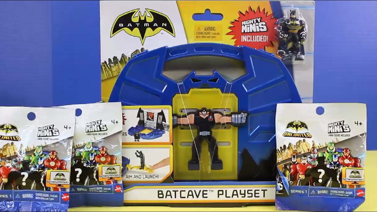 Batman Batcave Playset Bane And Mighty Mini Surprise Mystery Figures ...