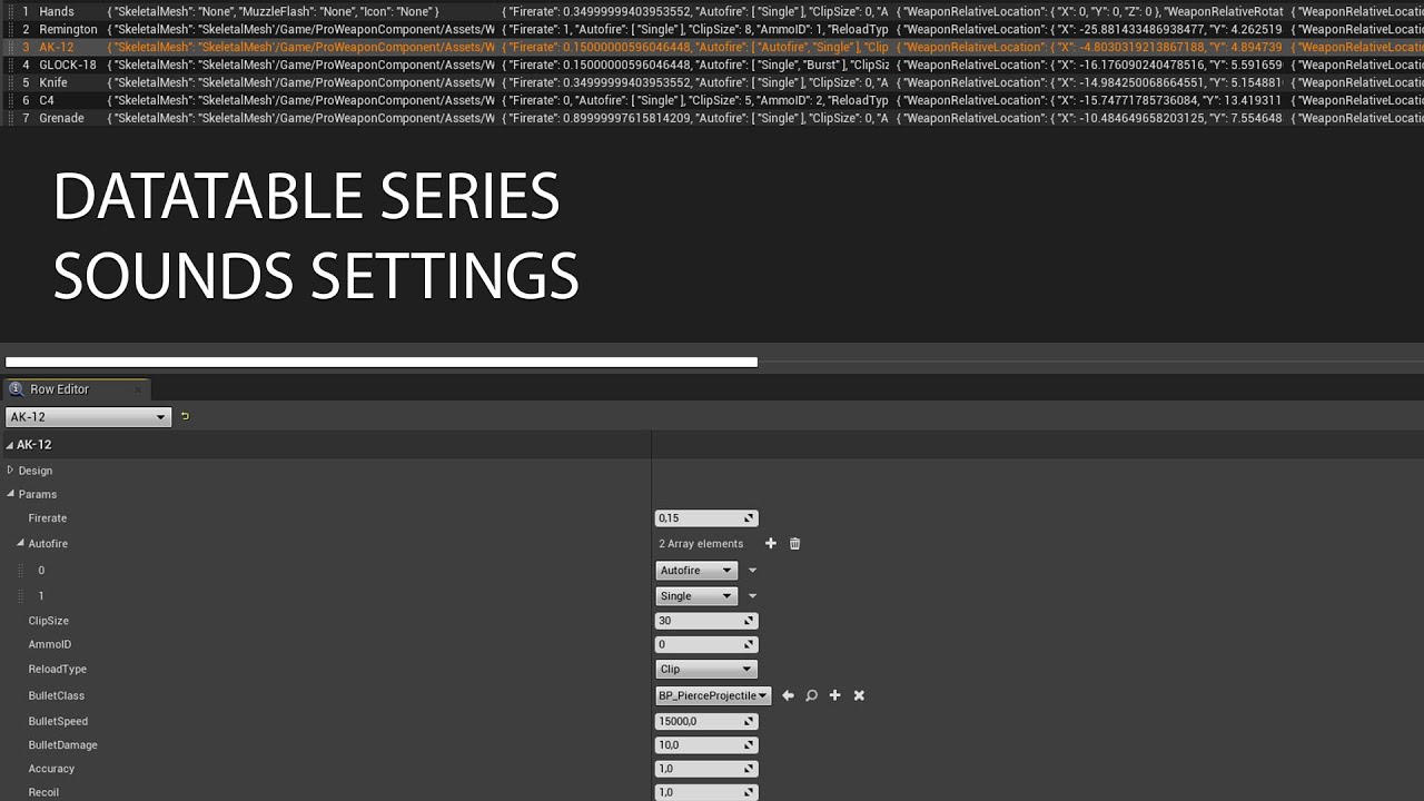 Pro Weapon Component - Datatable Series - Sounds - YouTube