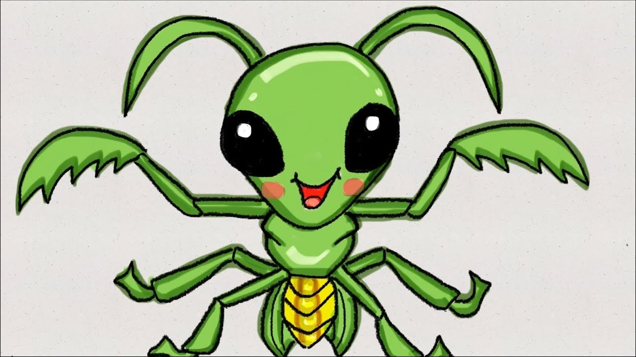 How to Draw a Cute Mantis. - YouTube