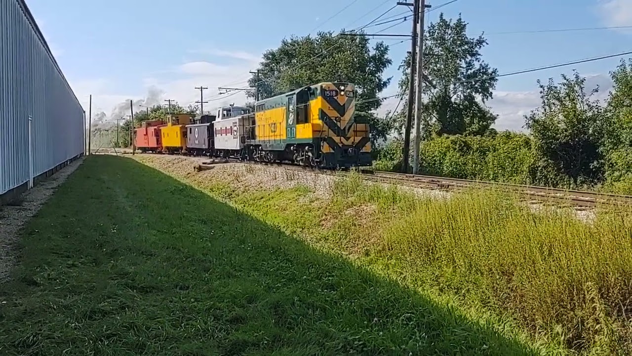 CNW 1518 with caboose train at IRM - YouTube