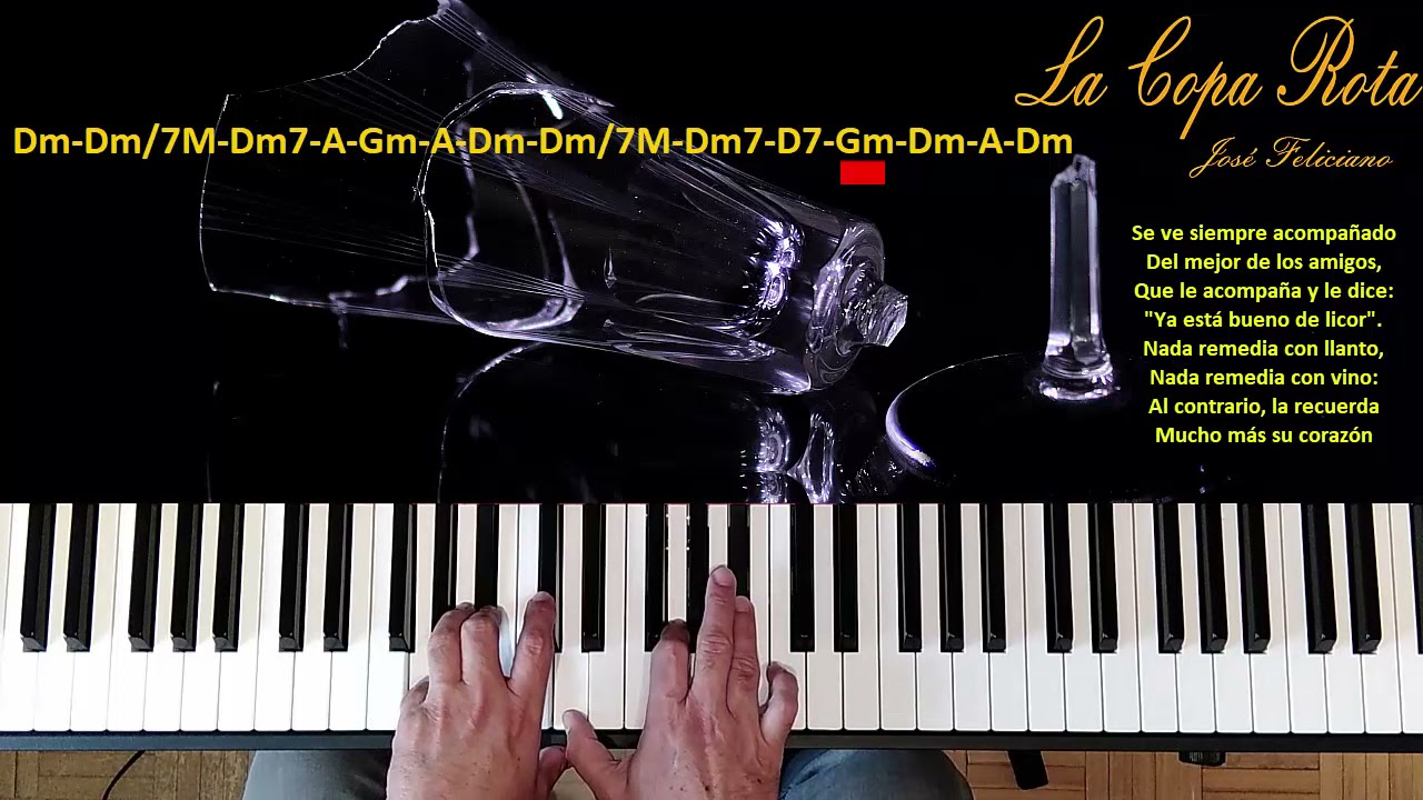 La Copa Rota.José Feliciano. Acordes en Piano - YouTube