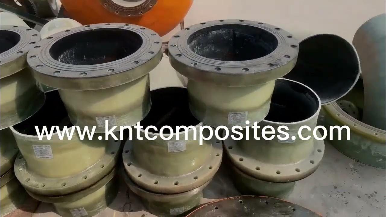 FRP flange, elbow, with anti-abrasion inner layer - YouTube