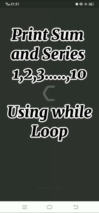 Display Series 1 to 10 and Calculate Sum Using While Loop#CProgramming# ...