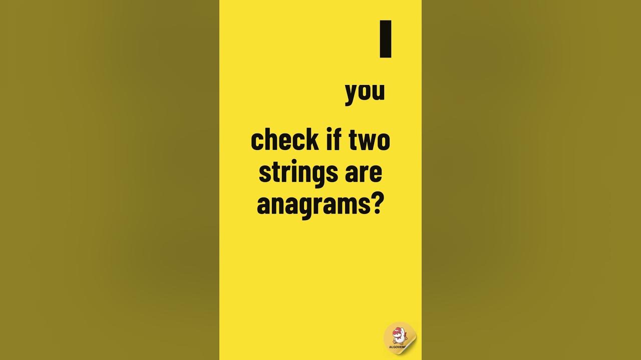 How to Check if Two Strings are Anagrams! 🔍 #code #strings - YouTube