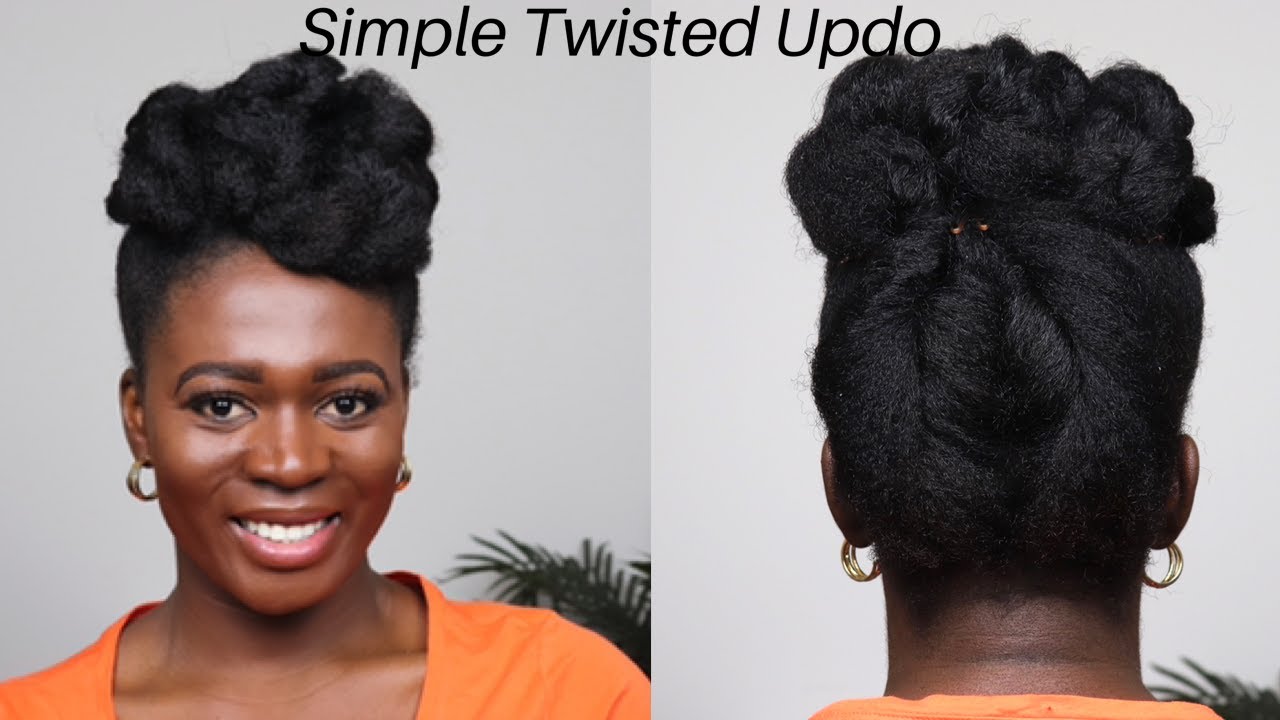 Simple Twisted Updo | Without Hair Extensions - YouTube