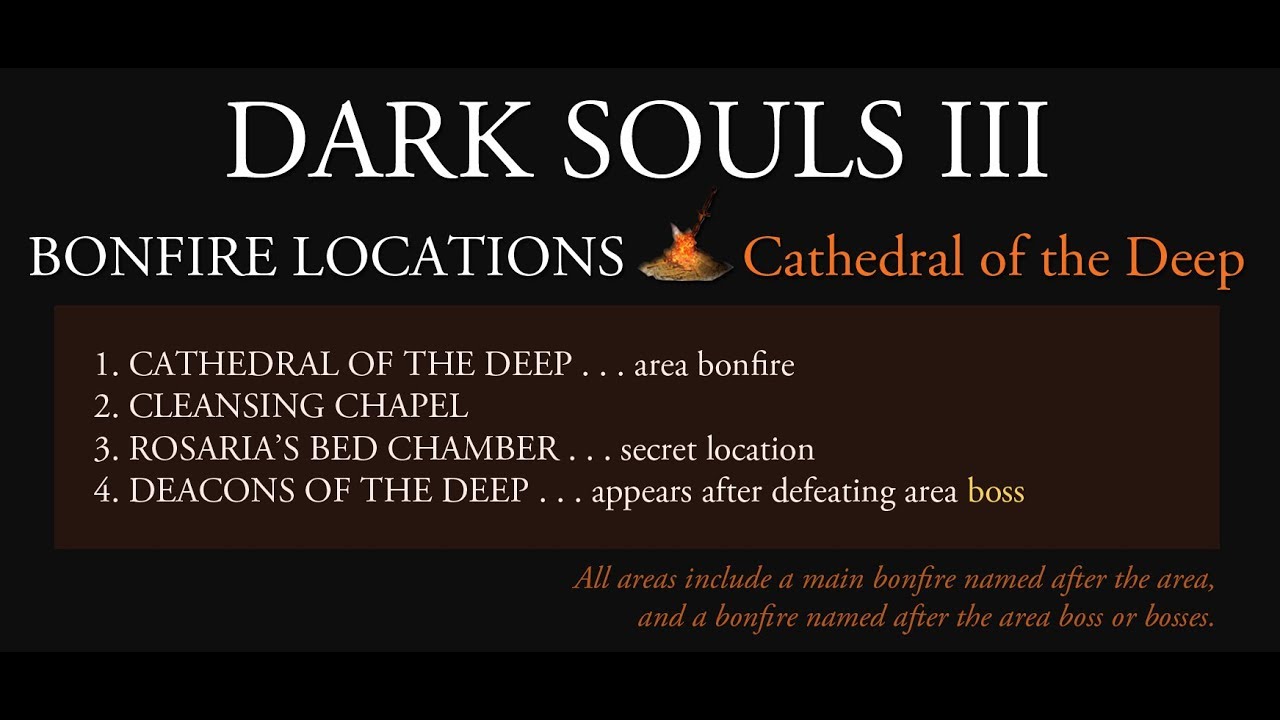 Dark Souls III ¦ Bonfire Locations in Cathedral of the Deep - YouTube