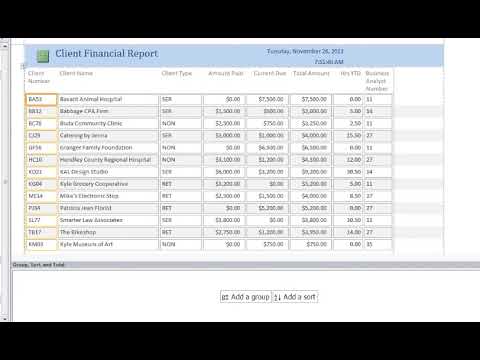 Microsoft Access: How to Group and Sort Data in a Report - YouTube