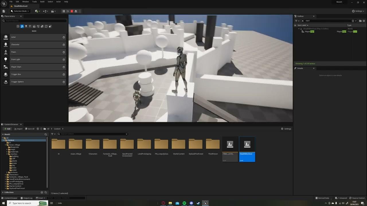 Unreal Engine 5 Stealth Game Level Blockout - YouTube