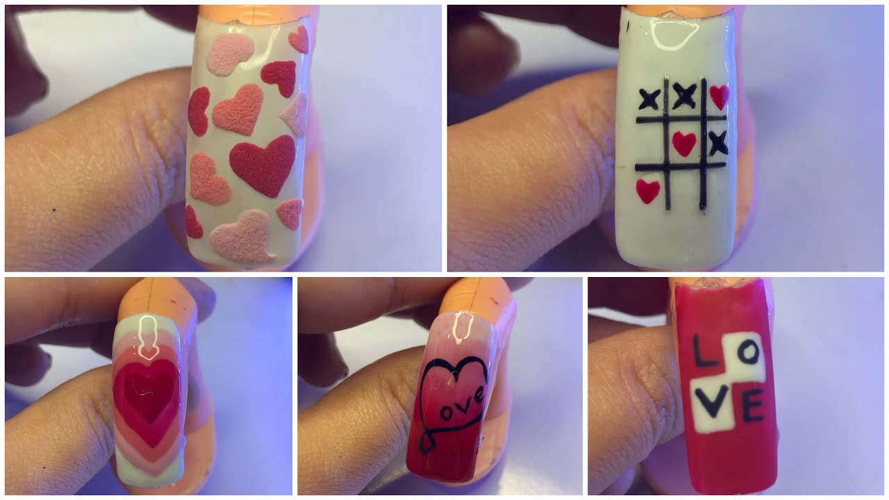 Valentine Nails Series 1 - YouTube