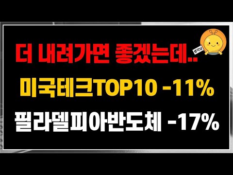 📈더 내려가면 좋겠는데.. 미국테크TOP10 ETF -11%, 필라델피아반도체 ETF -17% - YouTube