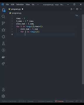 You want to Print Even number pattern using python then watch this video😍🤩 - YouTube