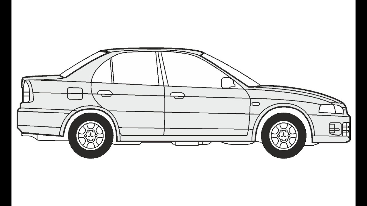 How to Draw a Mitsubishi Lancer / Как нарисовать Mitsubishi Lancer ...