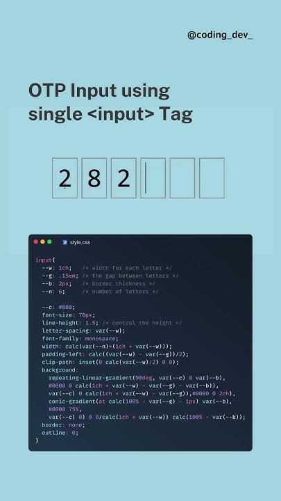 OTP Input using CSS - YouTube