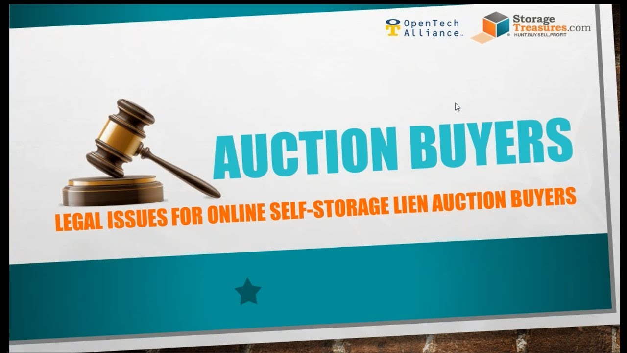Legal Issues for Online Self Storage Lien Auction Buyers - YouTube