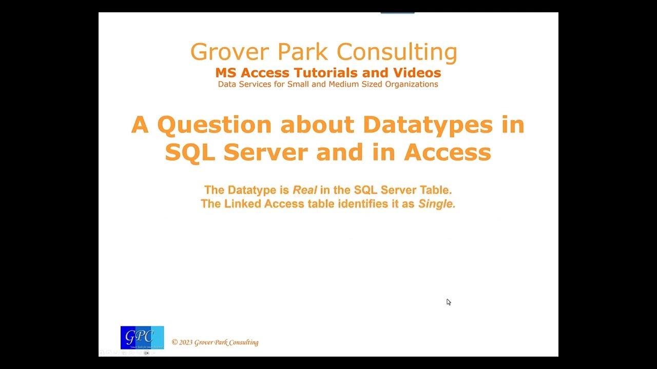 SQL Server Real DataType in a Linked Table in Access Unexpected Behavior - YouTube