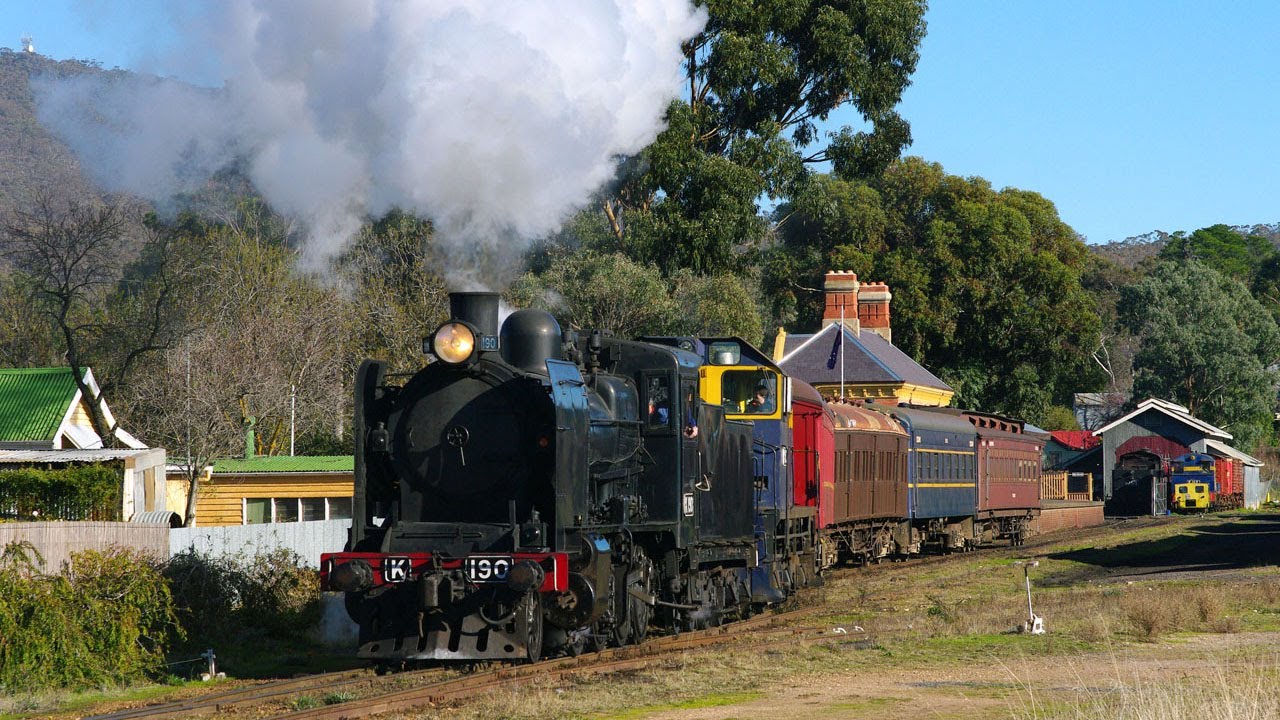 Steam Trains : K190 leaves the Victorian Goldfields Railway. Sun 23/06 ...