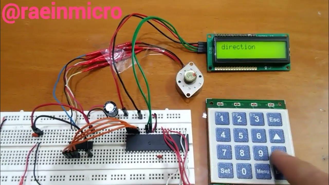 Control of stepper motor by PIC18F4550, KEYPAD, I2C LCD, ULN2003 driver - YouTube