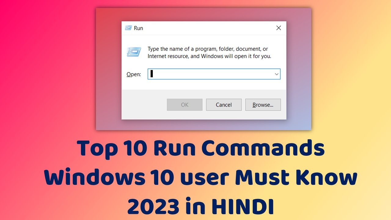 2023 ke Most useful Windows Run Commands | TOP 10 RUN Command Run Command Se open kare ...