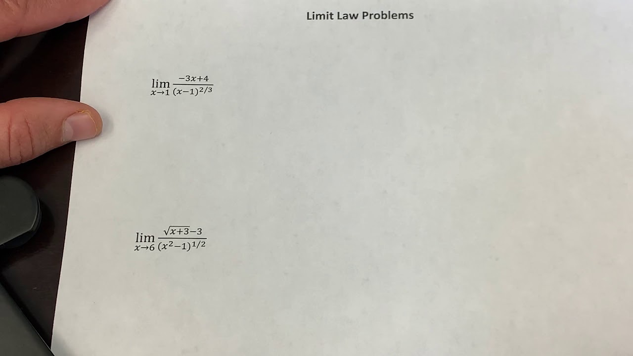 Limit law problems - YouTube