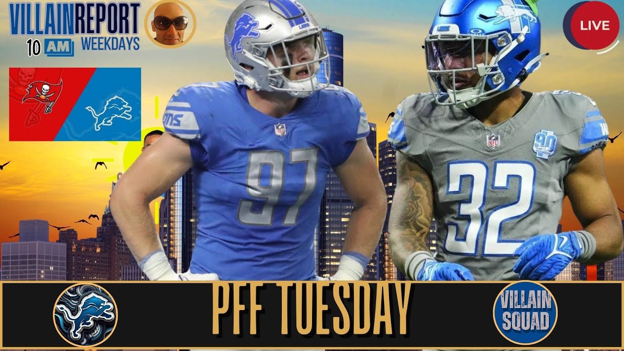 PFF Tuesday Lions Villain Report September 17th - YouTube