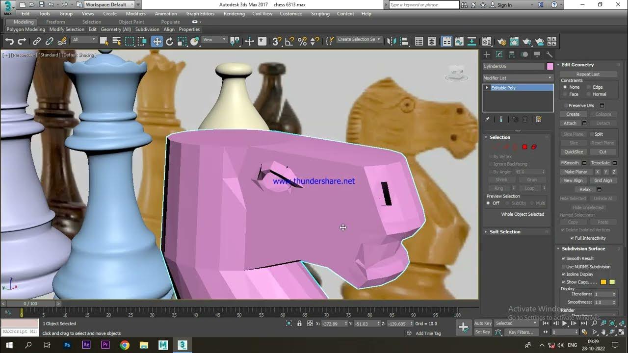How to make Chess Pieces / chess Horse in 3Ds Max - YouTube