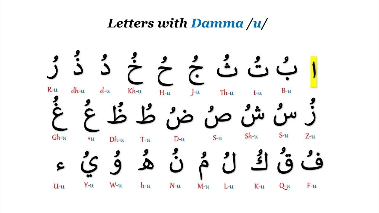 (Damma) Arabic letters pronunciation with "Damma" for beginners - YouTube