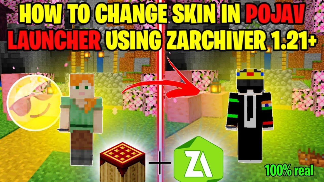 How To Change Skin In Pojav Launcher 1.21.1 🤫 |new trick 100% working ...