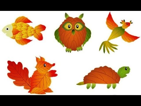 Аплiкацiя "Поробка з листя" - YouTube