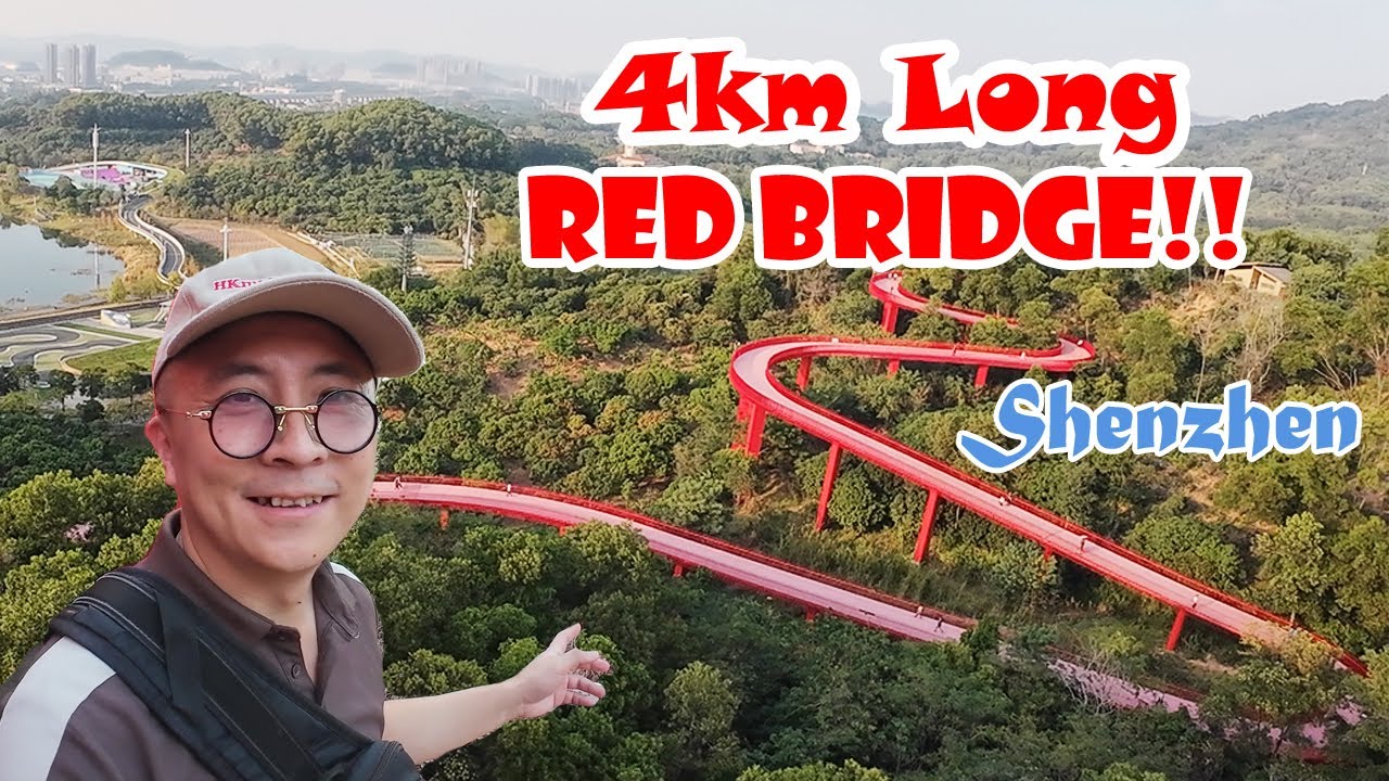 4KM Red Bridge Adventure in Shenzhen China | Hongqiao Park's Scenic ...