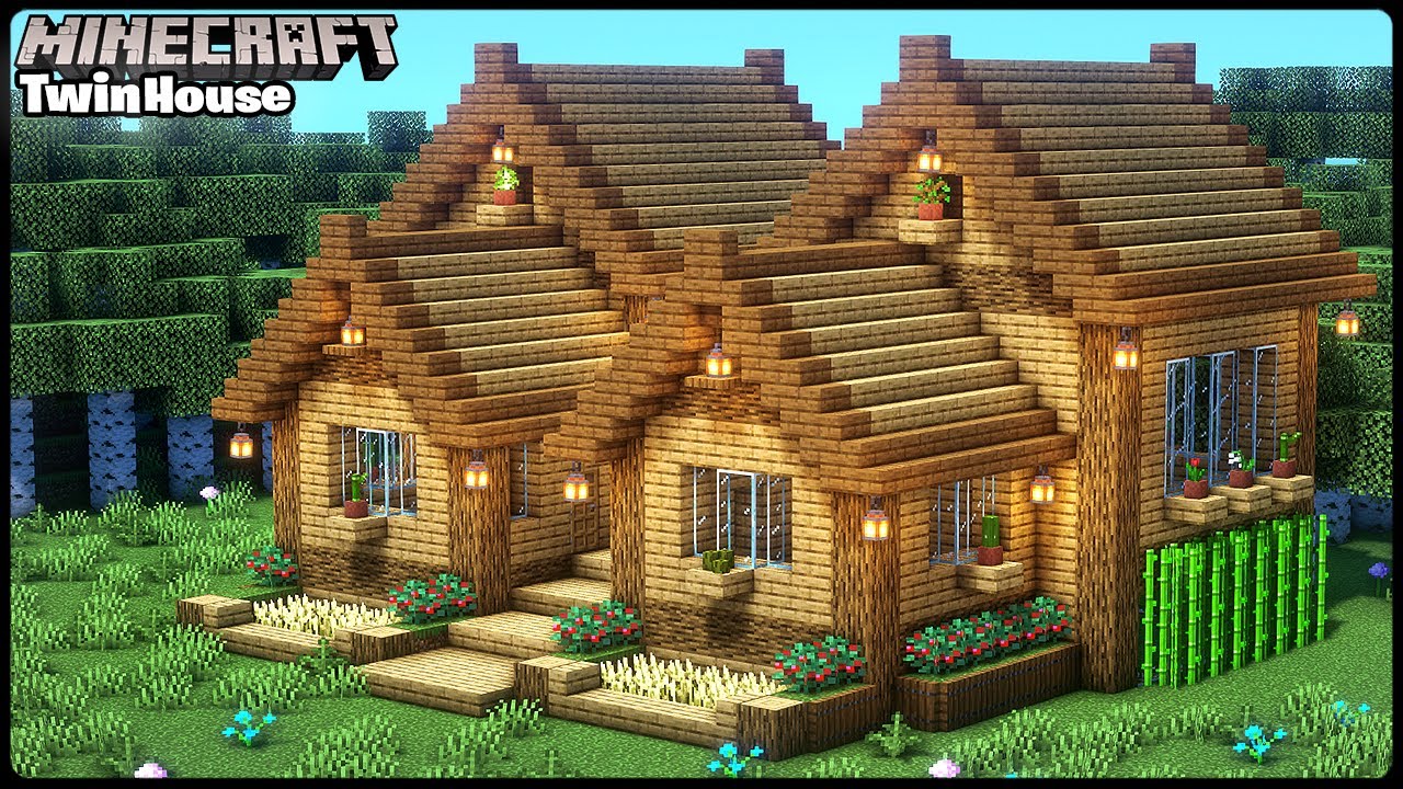 Minecraft: How To Build Wooden Twin Base With Everything What You Need ...