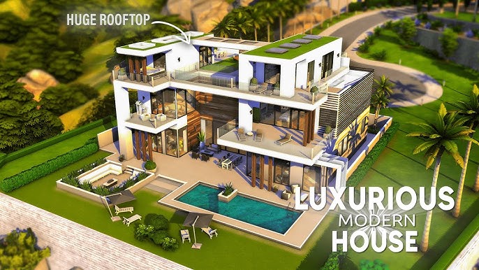 Modern Elegance Mansion No Cc Sims 4 Speed Build