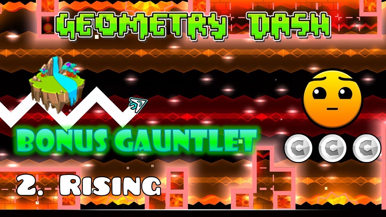 [Geometry Dash/Gauntlet] 6-2. Rising (3 Coins) - YouTube