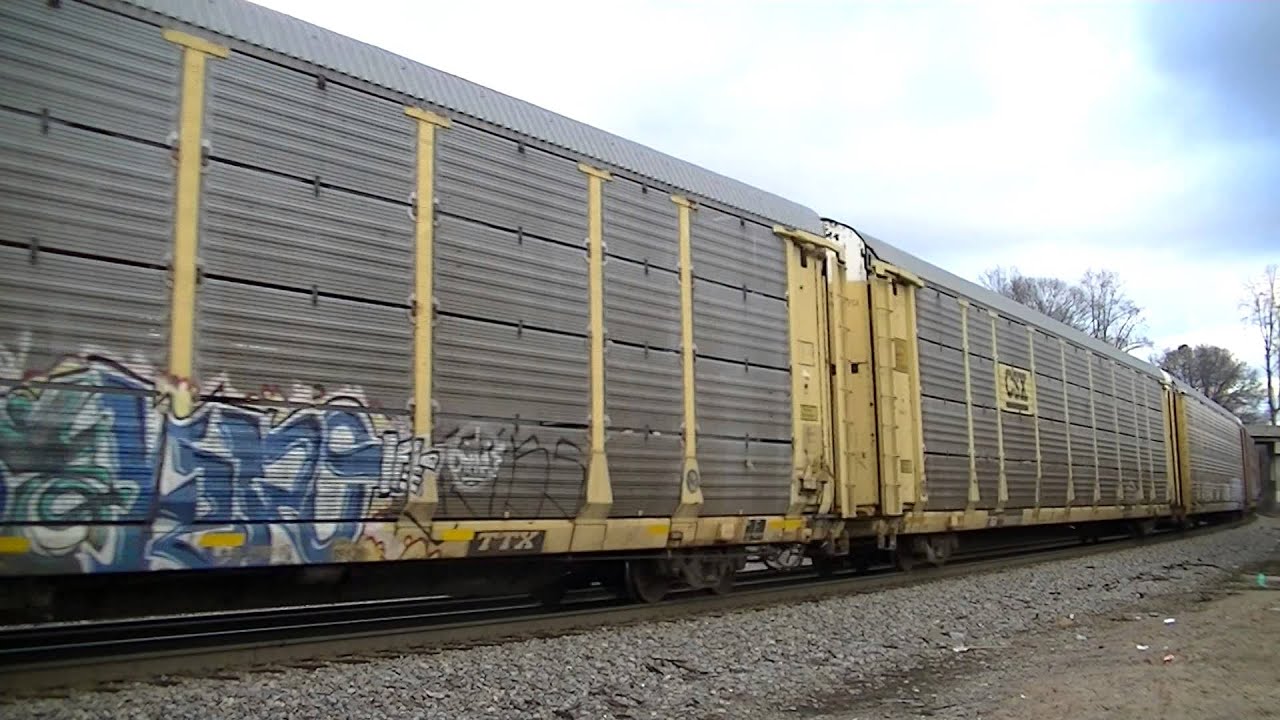 Norfolk Southern 288 NB Autoracks w/ UP Power! Mableton,Ga 01-26-2015© - YouTube
