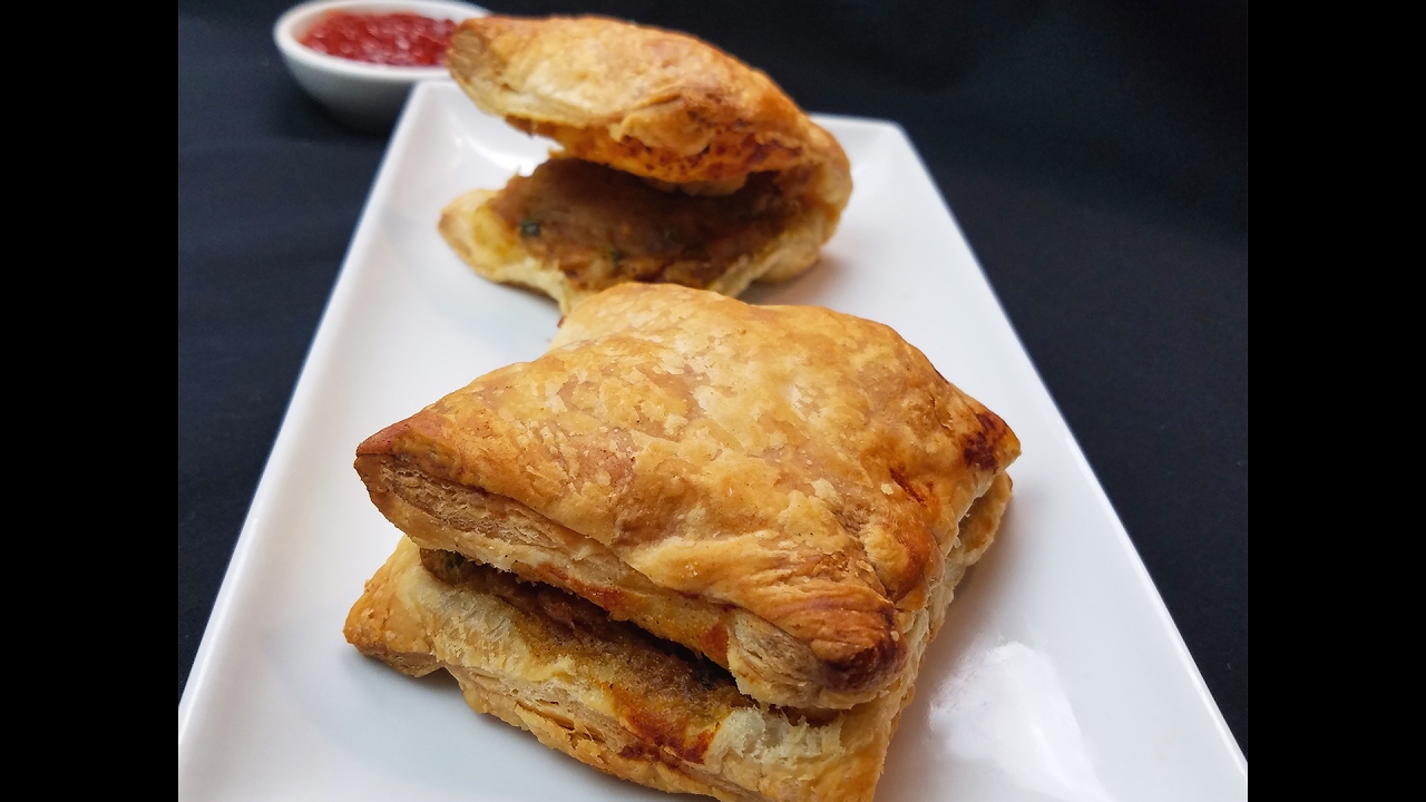 Aloo Patties / Potato Stuffed Puff Pastry - Dhaba Style!! :) - YouTube